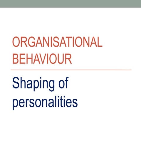 Organisational behaviour | PPTX | Daycare and Pre-School | Parenting