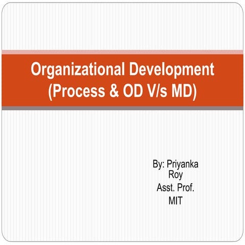 Organisational development (process & od vs md) | PPT