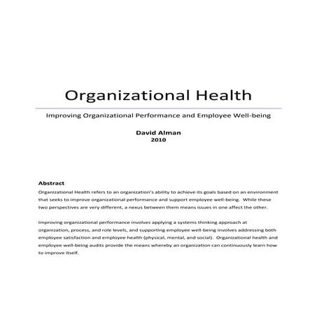 Organizational Health | PDF