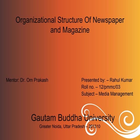 Organisational structure of n & m | PPT