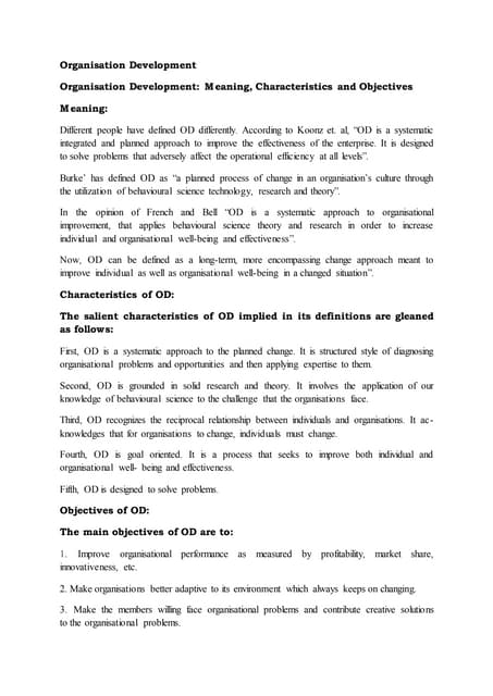 Chapter 1 organization development- an introduction | PPT