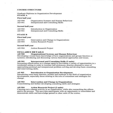Organisation Development Course Outline | PDF