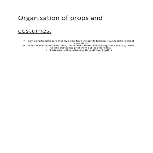 Organisation of props and costumes | PDF