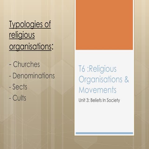 Religious organisations & movements | PPT