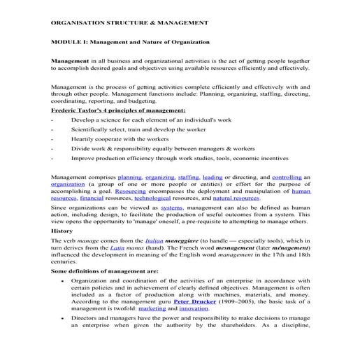 Organization and Management | PDF