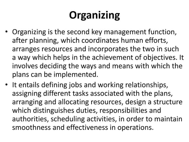 Organizing in management | PPT