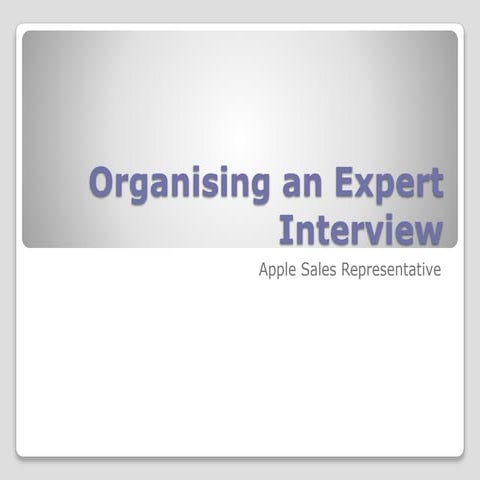 Organising an expert interview | PPT