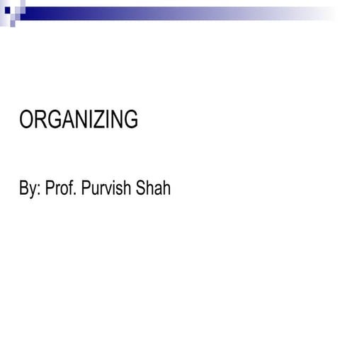 Organising for success | PPT