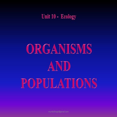Organisms and population | PPT