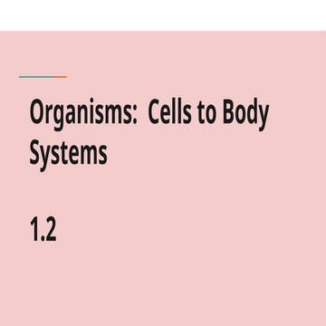 Organisms: Types of Cells in Body Systems | PPTX