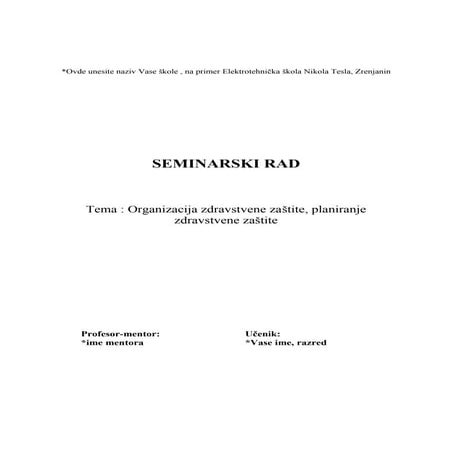 Organizacija zdravstvene zastite, planiranje zdravstvene zastite | PDF