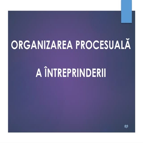 Organizarea procesuala a intreprinderii. Functiunile intreprinderii | PPTX