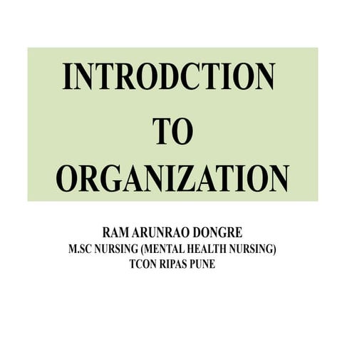 ORGANIZATION ppt for students for understanding | PPTX