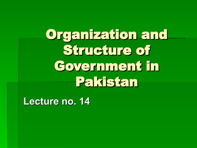 structure of federal government of pakistan | PPT