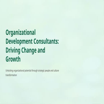 Organizational Development Consultants – Transform Your Human Capital ...