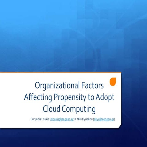 Lorraine Morgan: Factors affecting the adoption of cloud computing | PPTX