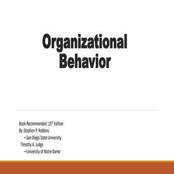 Chapter 1 what is organizational behavior | PPTX