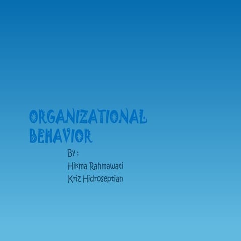 Organizational behavior | PPTX