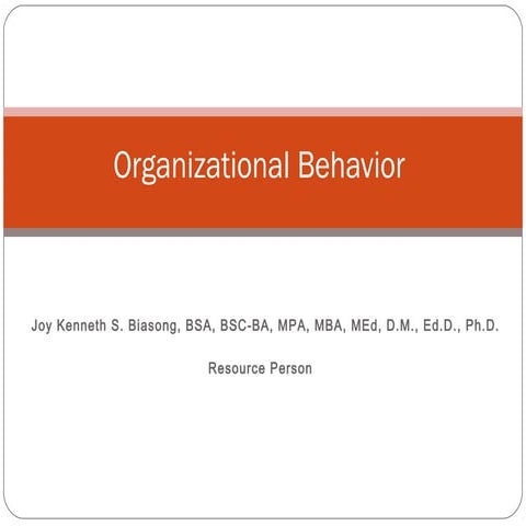 Organizational Behavior | PPT
