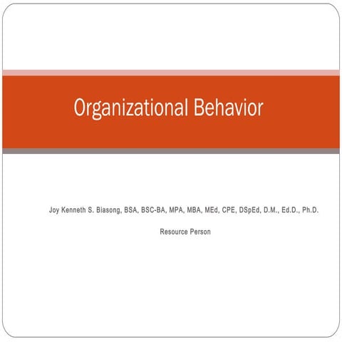 Organizational Behavior | PPT