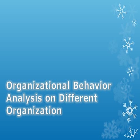 Organizational behavior analysis on different organization | PPT