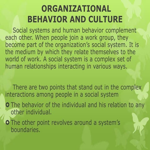 Organizational behavior and culture | PPTX