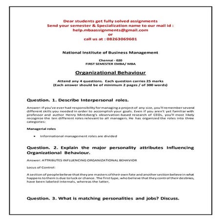 Organizational behaviour | PDF