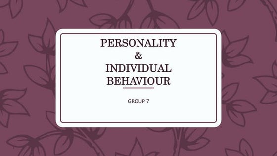 TOPIC-PERSONALITY.pptx for college presentation | PPTX