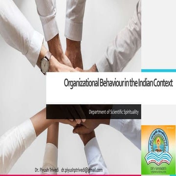 Organizational behaviour in the Indian Context | PPTX