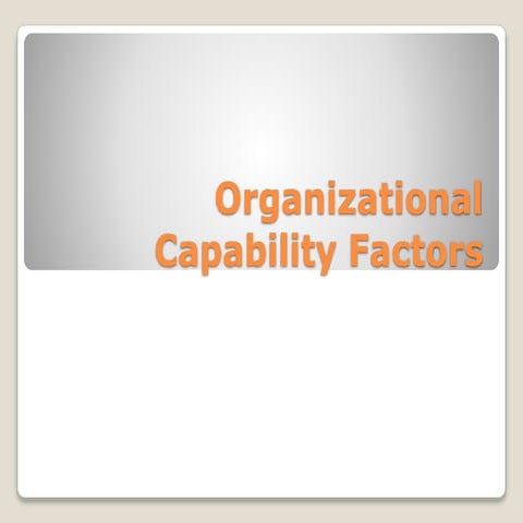 Organizational Capability Factors in MBA | PPT