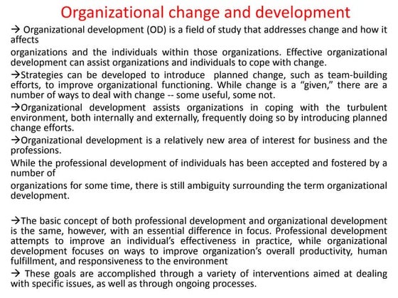 Definition and nature of organizational development | PPTX
