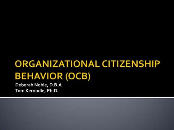 Organizational citizanship behaviour | PPT