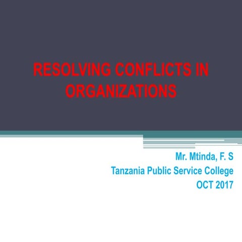 Conflict (types and causes),conflict resolution | PPTX