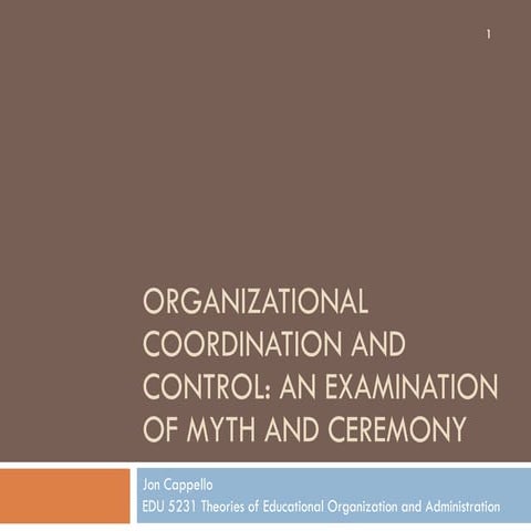 Organizational coordination and control cappello | PPT