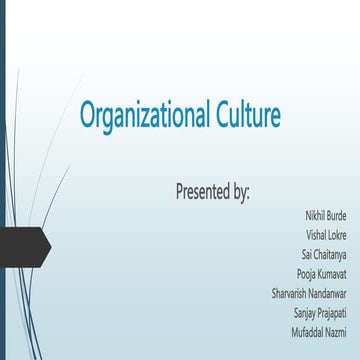 Organizational culture presentation | PPT