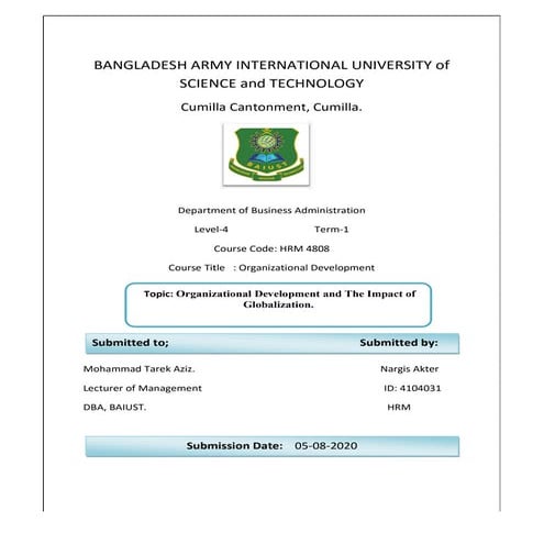 Organizational development and the impact of globalization | PDF