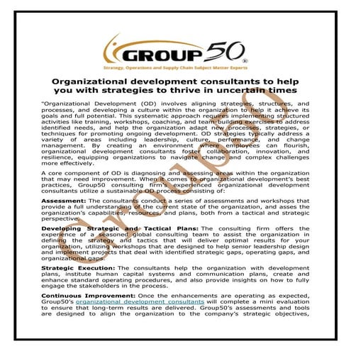 Organizational Development Consultants - Group50 | PDF