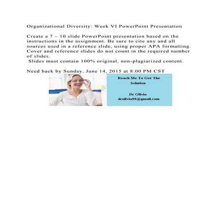Organizational Diversity Week VI PowerPoint PresentationCreate .docx