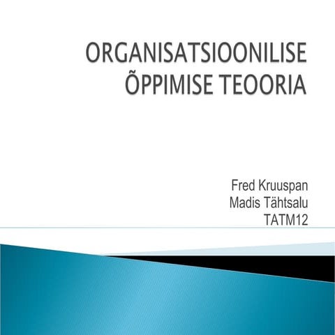 Organizational Learning Theory Ppt