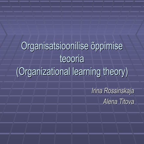 Organizational learning theory | PPT
