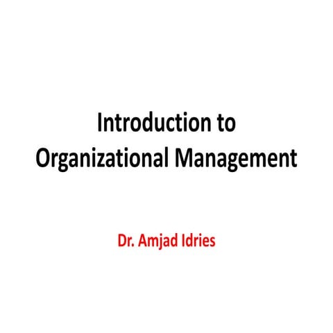 Organizational management | PPTX