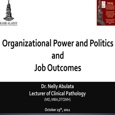 Organizational Power & Politics and Job Outcomes | PDF