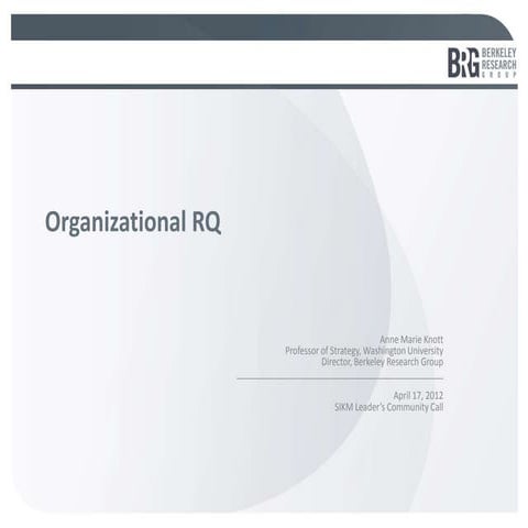 Organizational RQ | PPTX