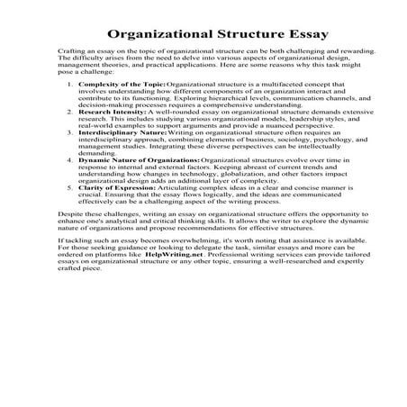 Organizational Structure Essay | PDF | Civic affairs | Politics