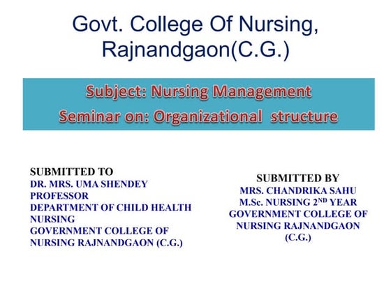 Organizational structure NURSING | PPT
