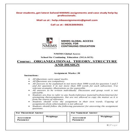 Organizational theory, structure and design | PDF