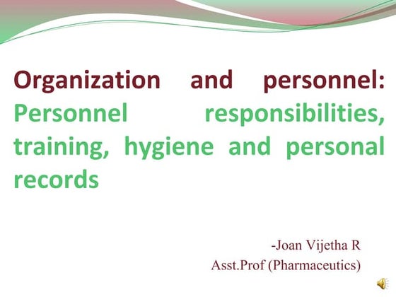ORGANISATION and PERSONNEL | PPT