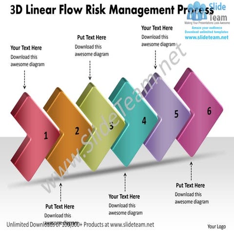 Linear flow vertical steps diagram 6 stages process charts examples ...
