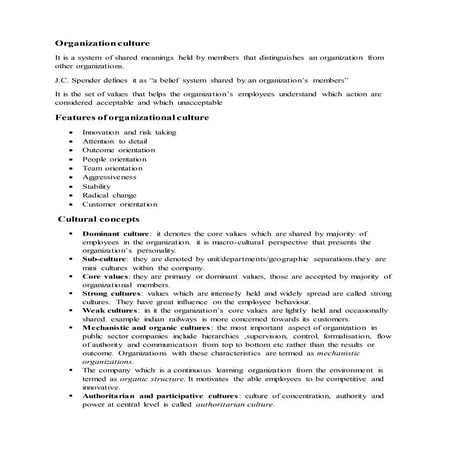 Organization culture | PDF
