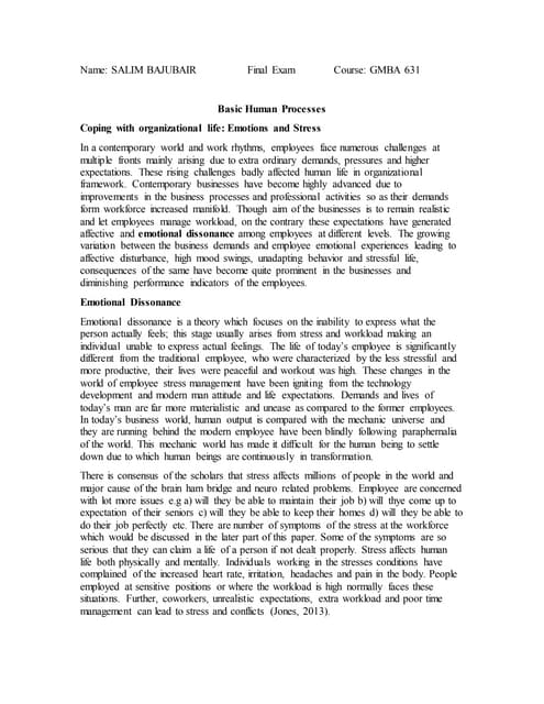 Case study on stress at work final | PPTX